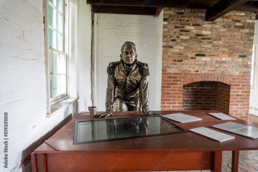 Major Armistead statue in his quarters at Fort McHenry in Baltimore ...