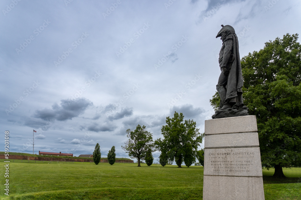 Major Armistead statue at Fort McHenry in Baltimore, Maryland. George ...