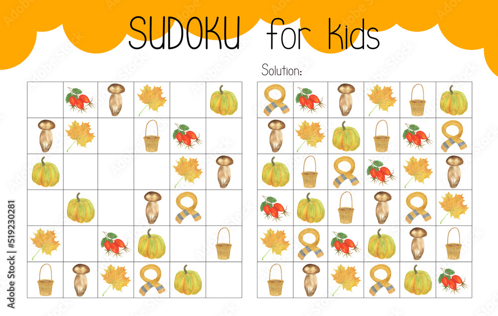 Sudoku educational game or leisure activity worksheet vector ...