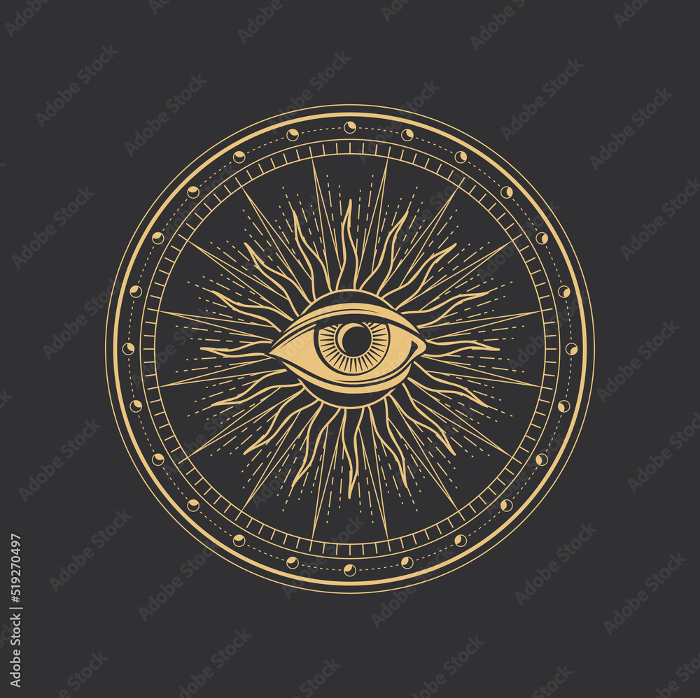Esoteric magic symbol, occult, mystic alchemy and astrology, vector ...
