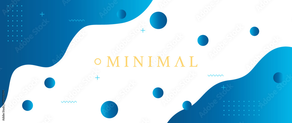 Colorful banner template with blue gradient. Design with fluid form and ...