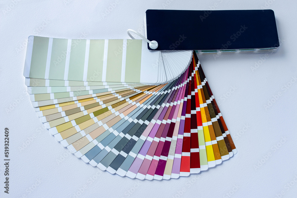 Color guide displaying a range of hues for use in interior design and ...