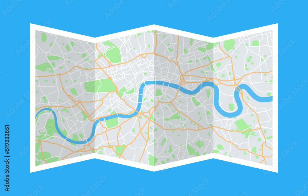 Map of city streets, roads and towns. Map urban graphic background ...