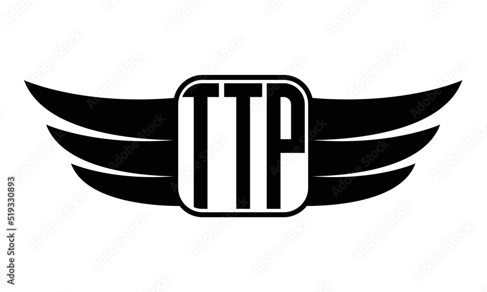 TTP three Letter wing minimalist creative concept icon eagle symbol ...