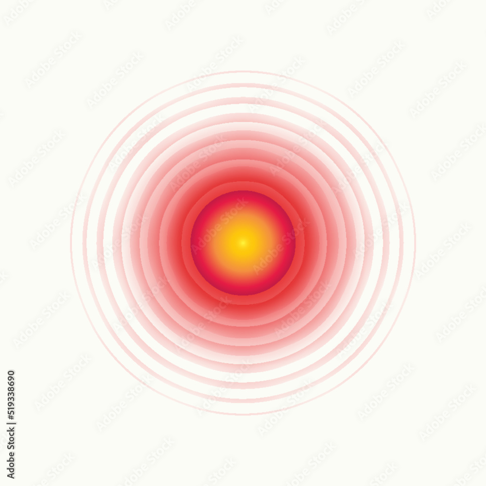 Vector pain concentration red circle icon isolated on white background ...
