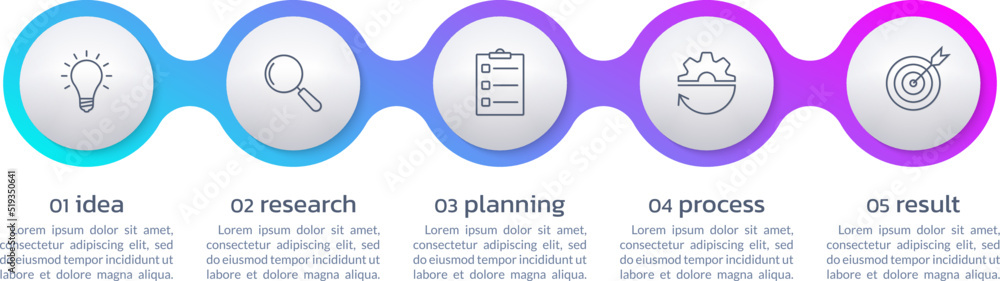 5 step infographic 3d design with business icons. Process, presentation ...