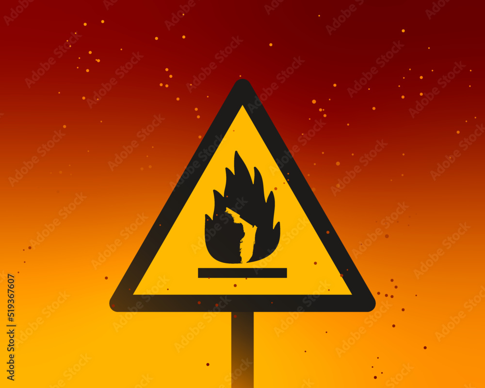 Florida's silhouette placed on a fire warning sign. Wildfires in ...