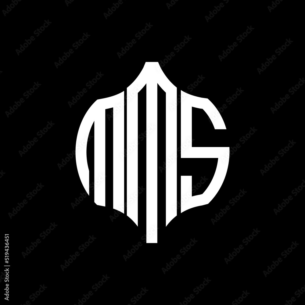 MMS letter logo. MMS best black background vector image. MMS Monogram ...