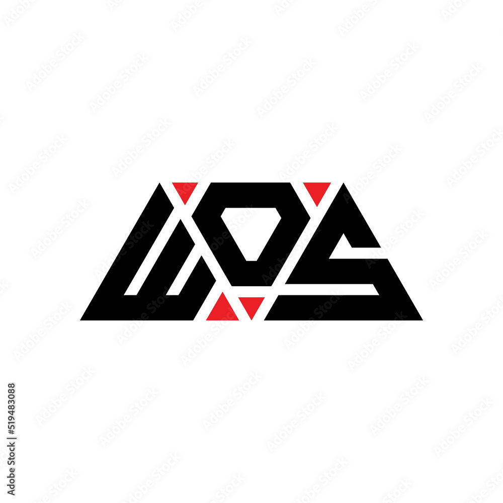 WOS triangle letter logo design with triangle shape. WOS triangle logo ...
