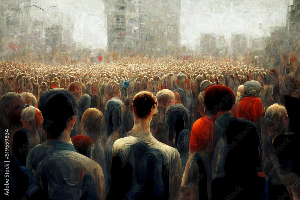 faceless crowd on the street Stock Illustration | Adobe Stock