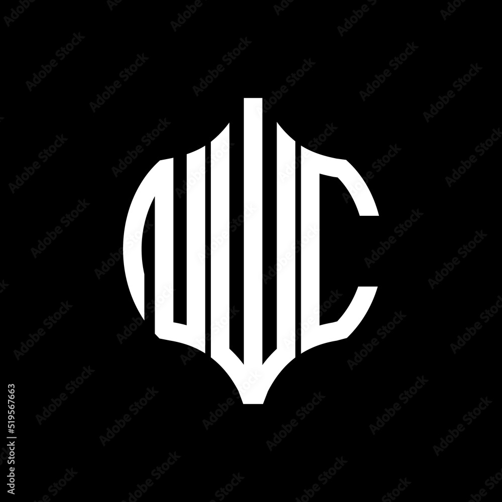 NWC letter logo. NWC best black background vector image. NWC Monogram ...