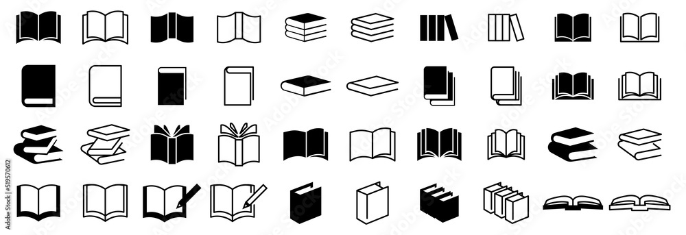 Book icon vector. open book icon set Stock Vector | Adobe Stock