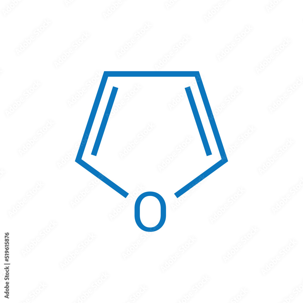 chemical structure of Furan (C4H4O) Stock Vector | Adobe Stock