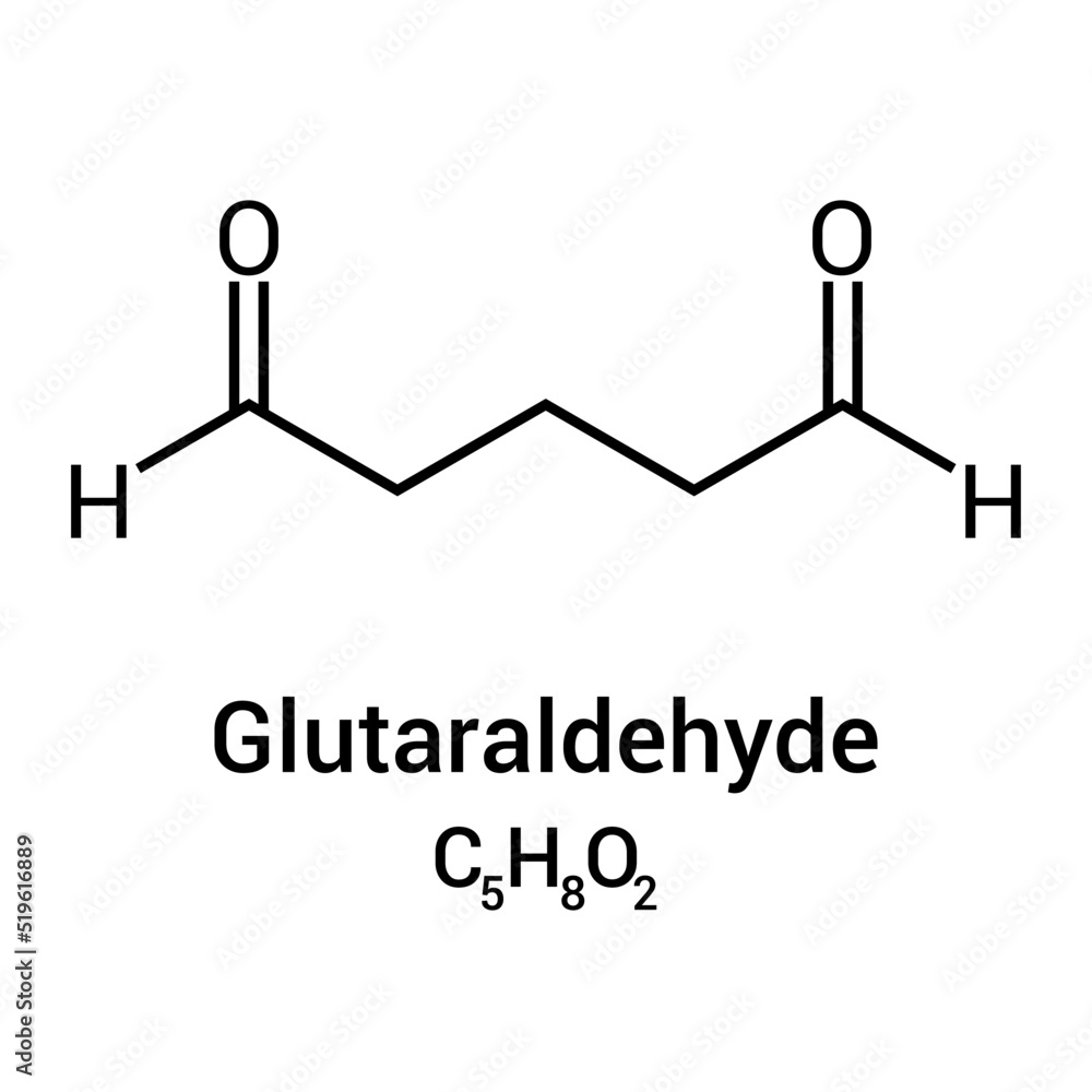 chemical structure of Glutaraldehyde (C5H8O2) Stock Vector | Adobe Stock
