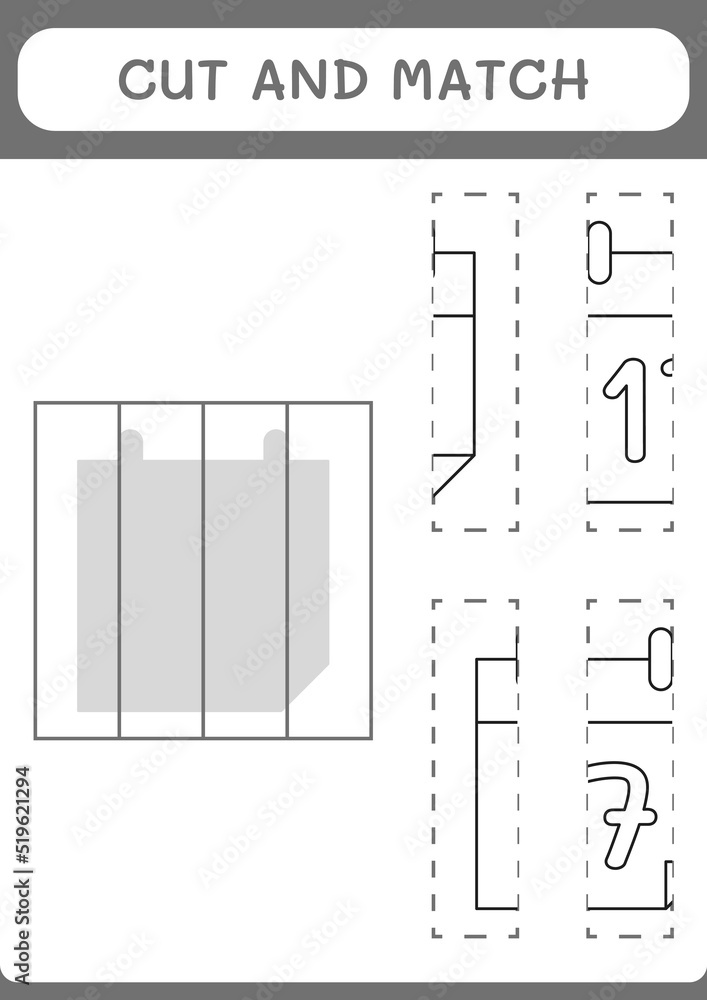 Cut and match parts of Calender, game for children. Vector illustration ...