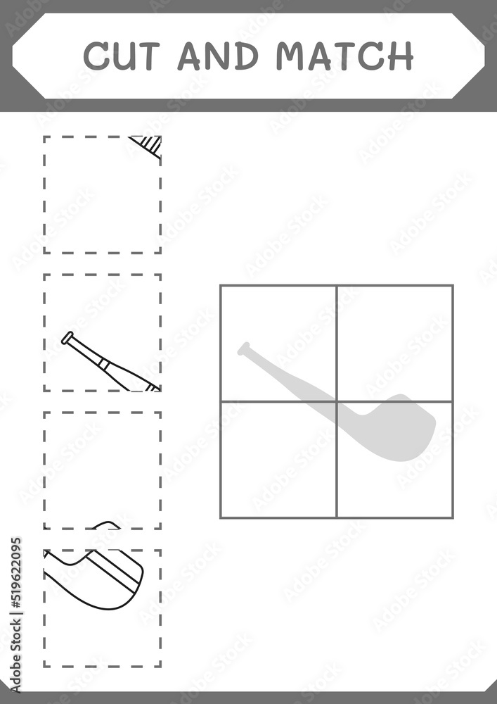 Cut and match parts of Smoking pipe, game for children. Vector ...