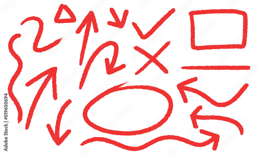 Hand draw marker highlight and arrow sign icon. Pen sketch scribble ...