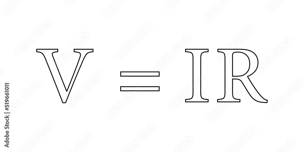 Ohm's law formula in physics. Electric current voltage and resistance ...