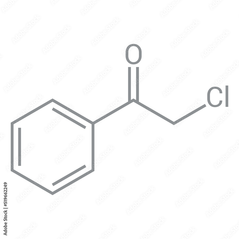 Vector de Stock chemical structure of Phenacyl chloride (C8H7ClO ...