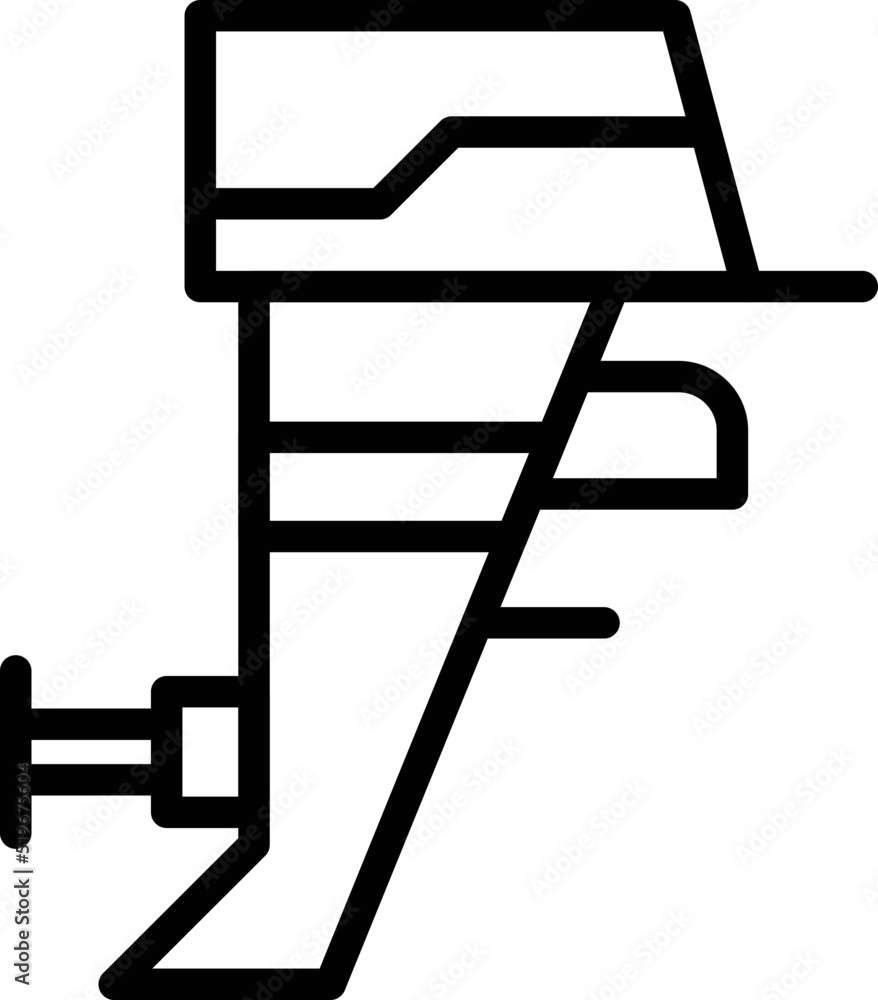 Fishing motorboat icon outline vector. Motor outboard. Clipart cruise ...