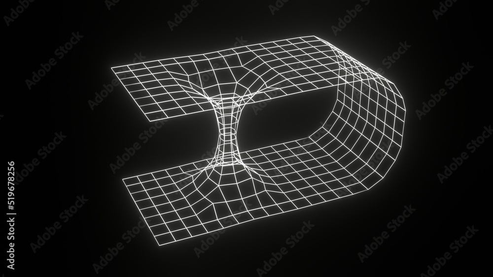 Ilustración de Stock space-time curvature 3d representation of sci-fi relativity, time travel ...