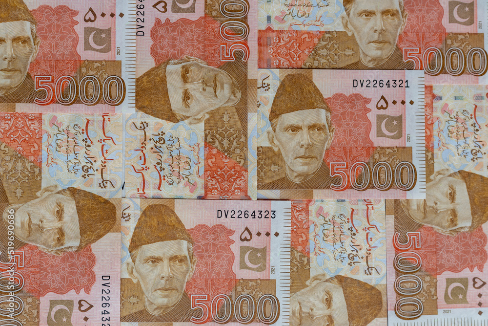 Five thousand rupees Pakistani currency notes Stock Photo | Adobe Stock