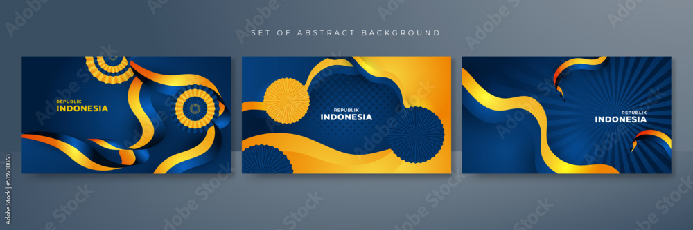 Happy Indonesia Independence day with blue yellow theme and Pancasila ...