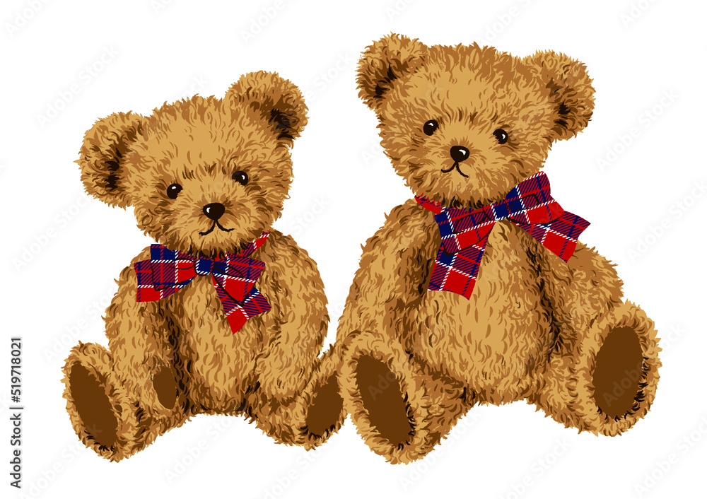 Hand drawn illustration of teddy bear. Great for old-fashioned designs ...
