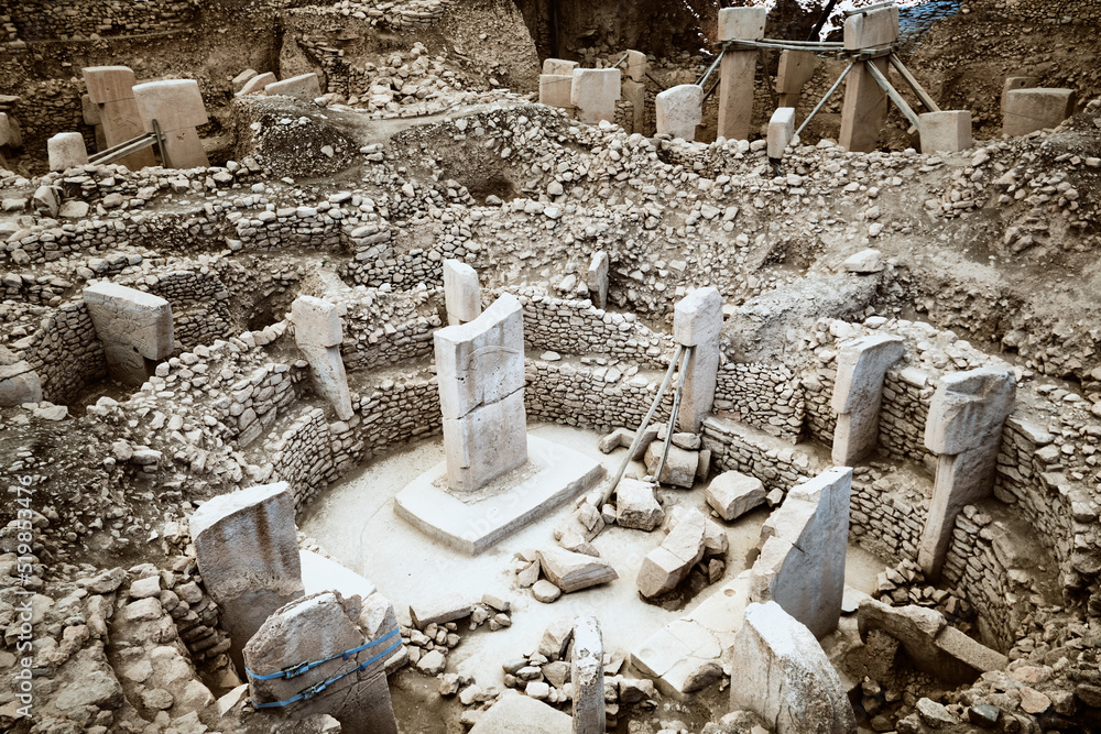 Foto de Stock Archaeological excavation site of Gobekli Tepe. Neolithic ...