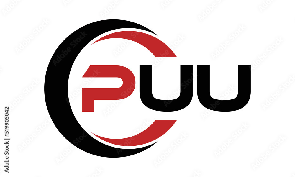 PUU swoosh three letter logo design vector template | monogram logo ...