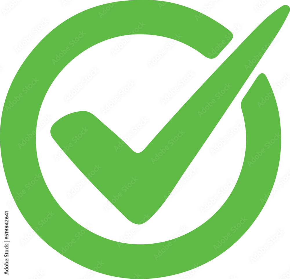 Green check mark icon in a circle. Tick symbol in green color, vector illustration. Stock Vector ...