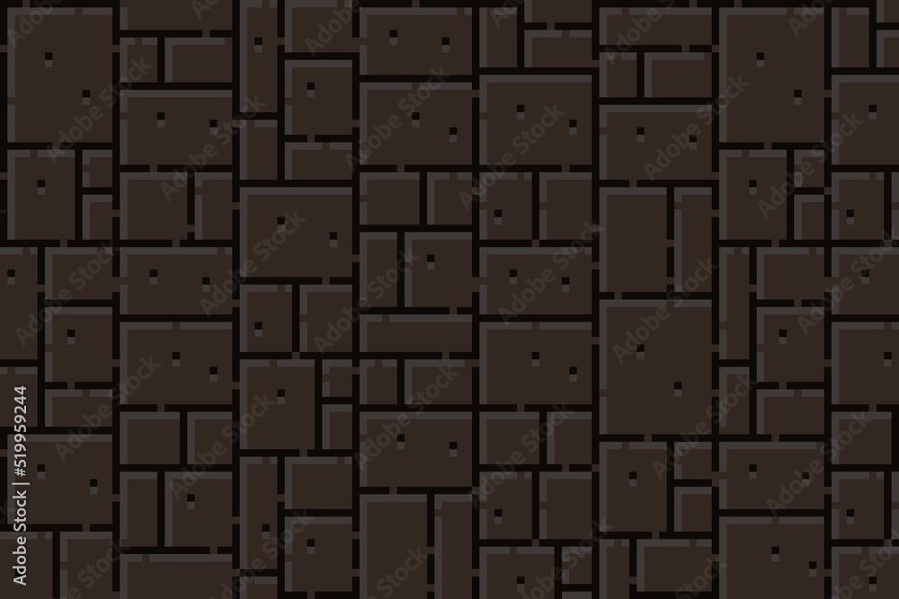 2D Brick Wall Texture - Assets for Game - Pixel art. Dark stone ...