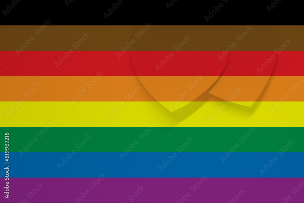Couple Heart Shape LGBTQI Pride flag color abstract background ...