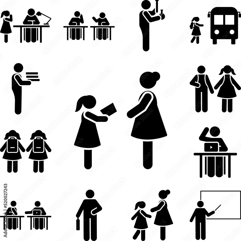 Student book read teacher pictogram icon in a collection with other ...