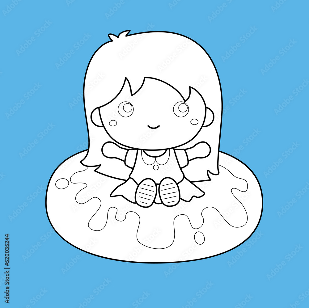 Candyland Little Girl Digital Stamp Stock Vector | Adobe Stock