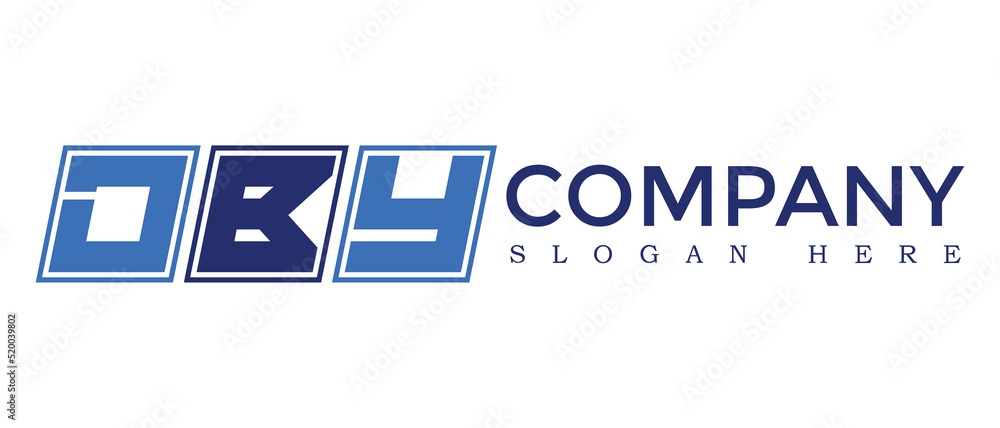 DBY three Letter Rounded rectangle boxes shape element symbol digital ...