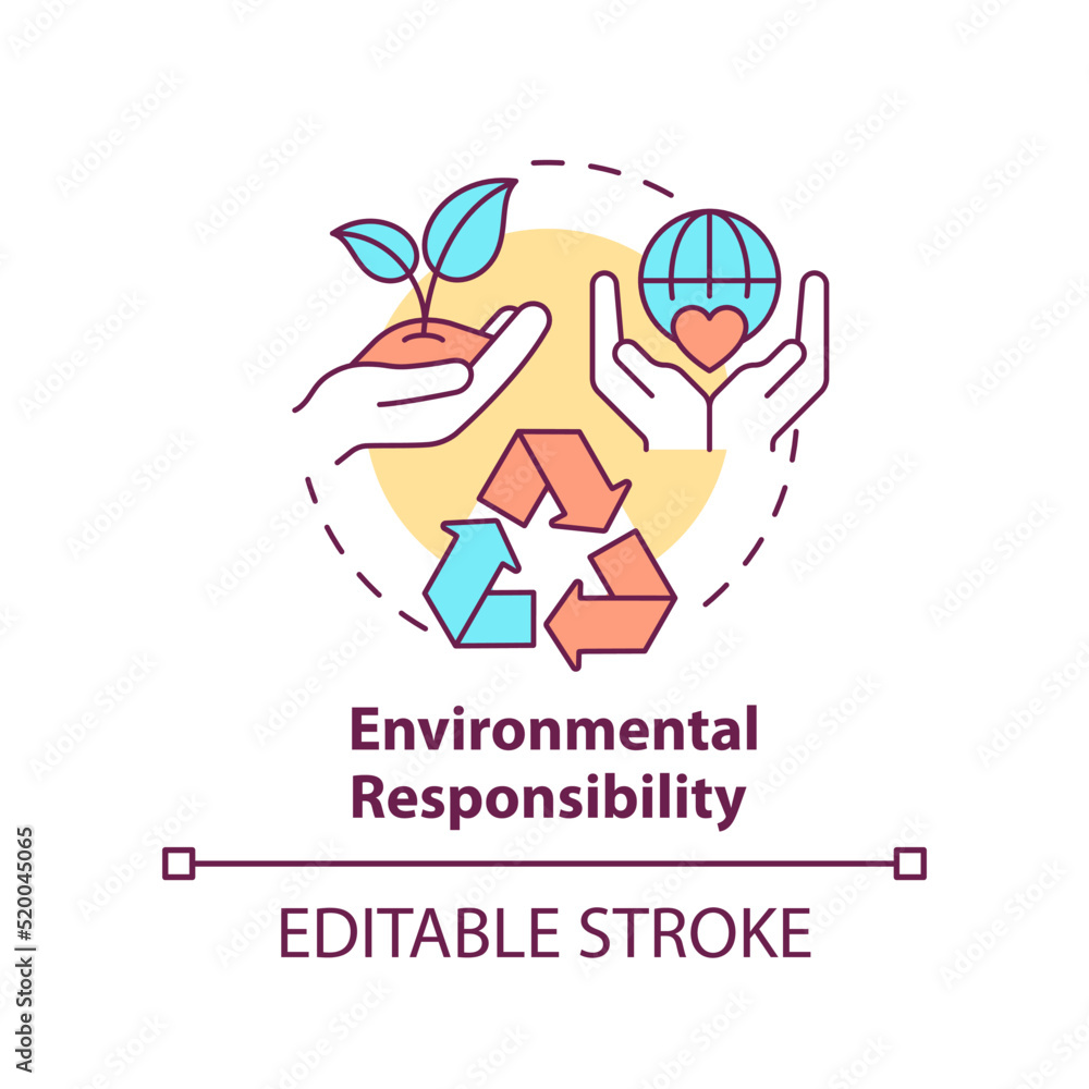 Vetor Environmental responsibility concept icon. Type of CSR abstract ...