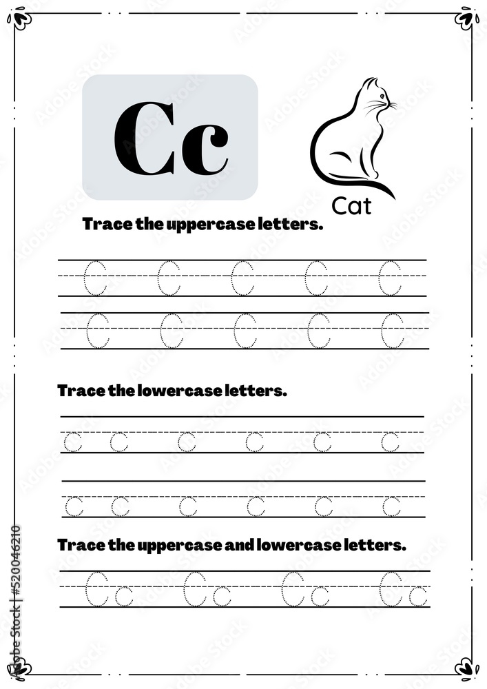 High Resolution Letter A to Z Alphabets Tracing Workbook, Uppercase and ...