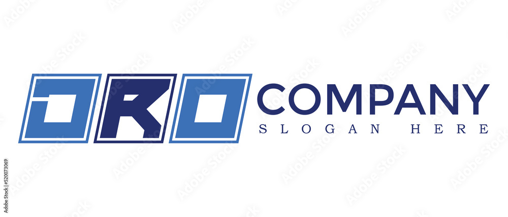 DRO three Letter Rounded rectangle boxes shape element symbol digital ...