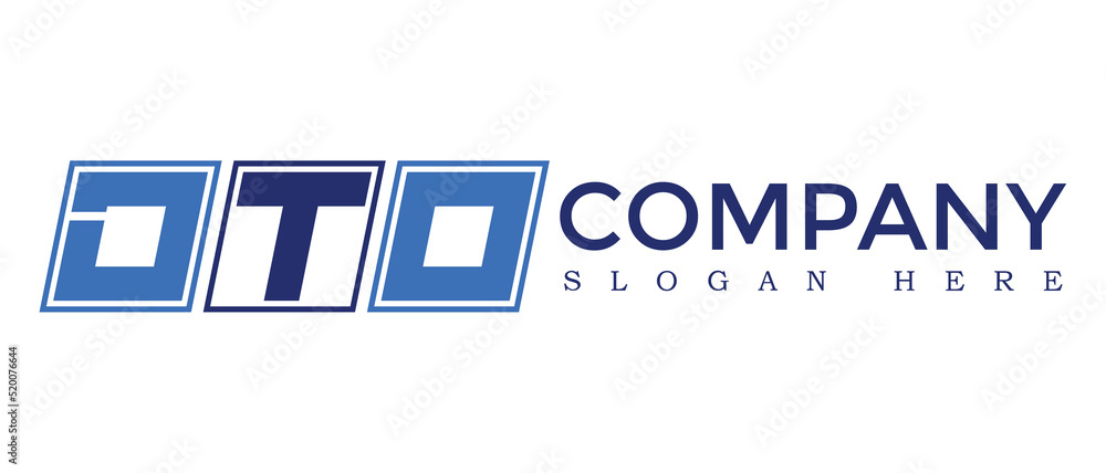 DTO three Letter Rounded rectangle boxes shape element symbol digital ...