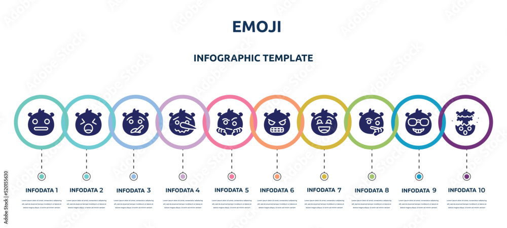 emoji concept infographic design template. included expressionless ...