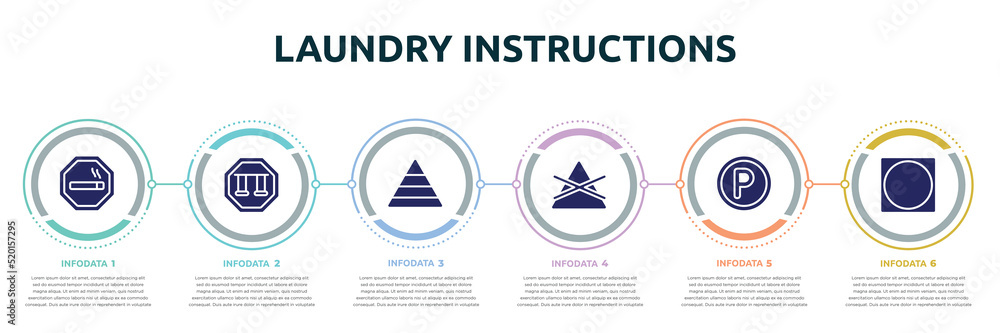 laundry instructions concept infographic design template. included ...