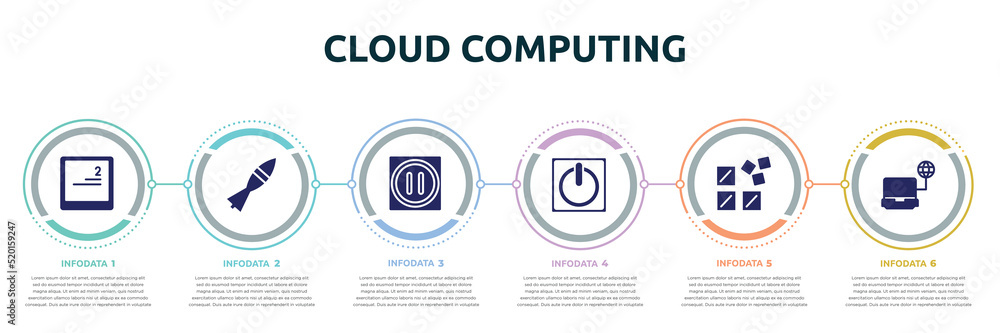 cloud computing concept infographic design template. included keyboard key with number 2 ...