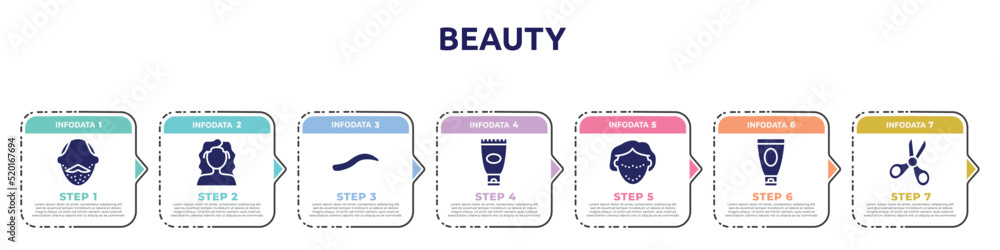 beauty concept infographic design template. included face with stubble ...