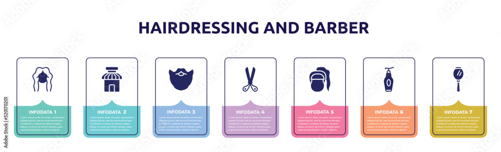 hairdressing and barber concept infographic design template. included ...