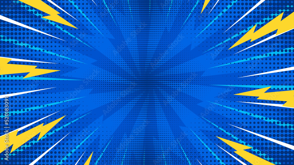 Pop art comic background lightning blast halftone dots. Cartoon Vector ...