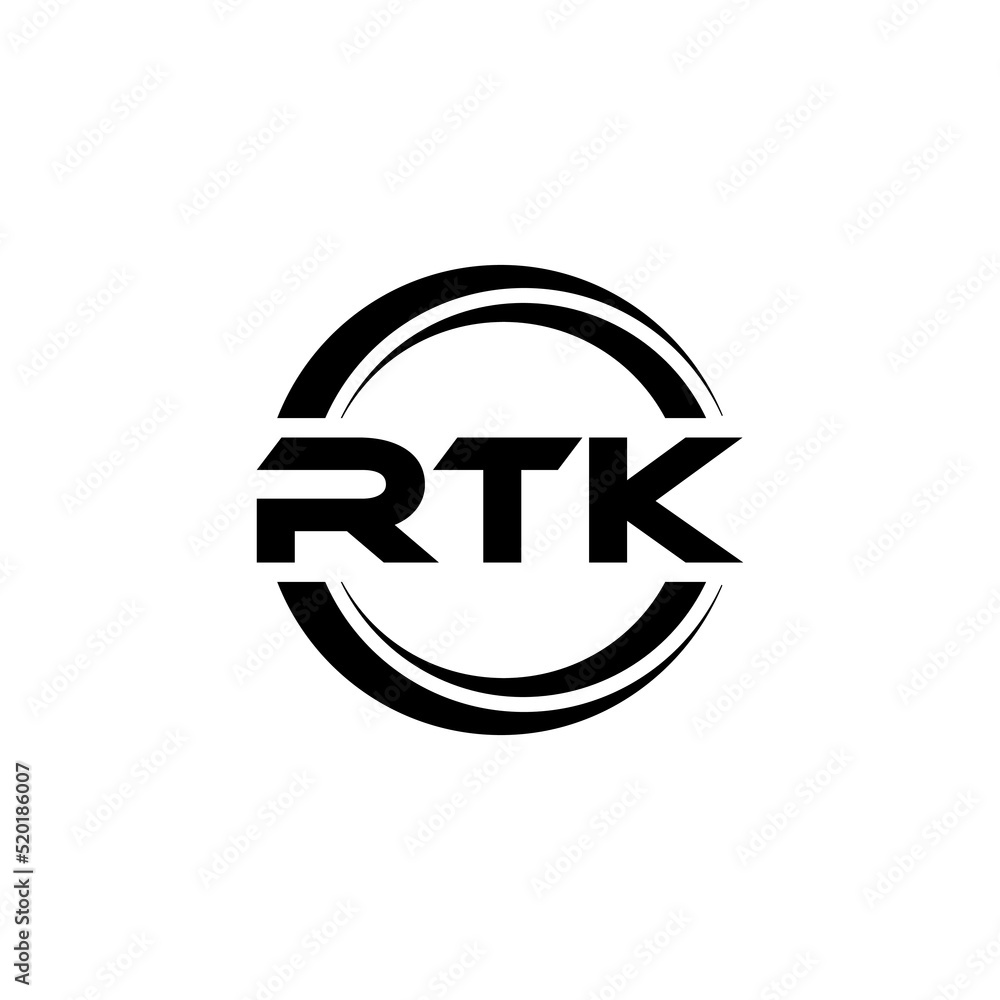 RTK letter logo design with white background in illustrator, vector ...