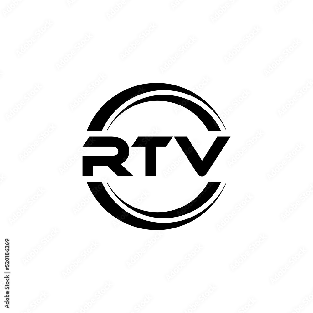 RTV letter logo design with white background in illustrator, vector ...