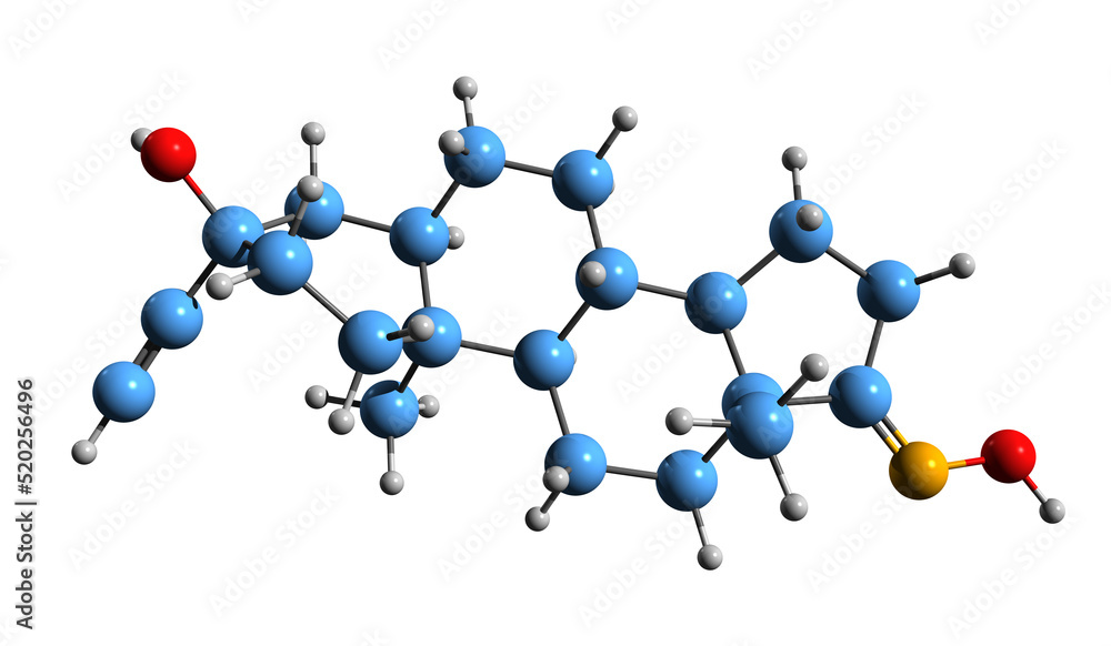 3D image of Golexanolone skeletal formula - molecular chemical ...