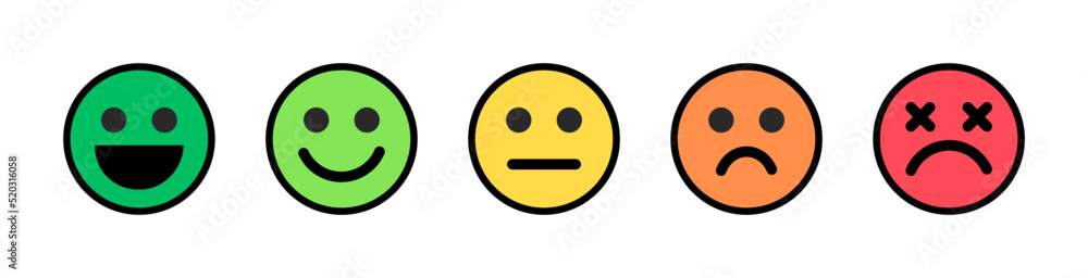 Set of emoji ratings to display customer feedback satisfaction rate ...